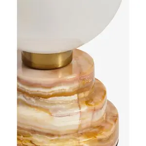 SOHO HOME Lakeville Brass-detailed Marble Table Lamp 20cm