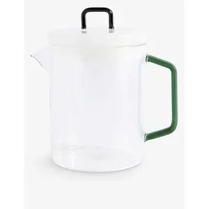 HAY Brew Contrast-handle Glass Pot - Jade White