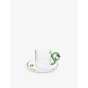 ICHENDORF MILANO Strawberry-embellished Glass Coffee Cup And Saucer Set - One-color