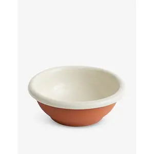 HAY Barro Large Striped Terracotta Salad Bowl 21cm - Off-white
