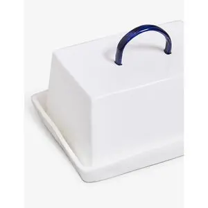 FELDSPAR Painted-handle Bone-china Butter Dish 9.3cm