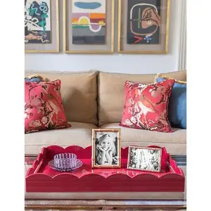 ADDISON ROSS LONDON Scalloped-edge Square Lacquered Tray 44cm X 66cm