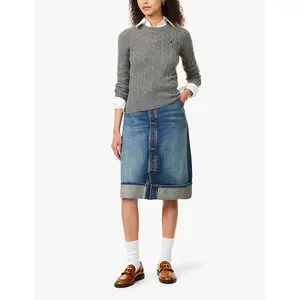 Polo Ralph Lauren Logo-embroidered Cable-knit Wool And Cashmere Jumper - Battalion Grey Heather