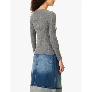 Polo Ralph Lauren Logo-embroidered Cable-knit Wool And Cashmere Jumper - Battalion Grey Heather