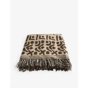 SOHO HOME Veda Abstract-pattern Silk And Wool Blend Throw 140cm X 200cm - Brown