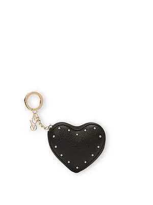 Victoria's Secret Heart Pouch Keychain Black
