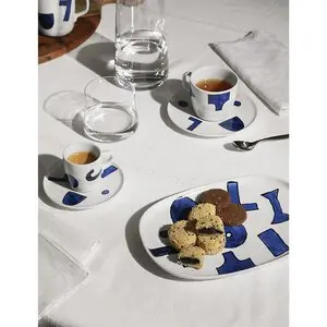 ALESSI Itsumo Oval Porcelain Serving Plate 25cm - Blue