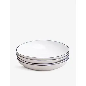 FELDSPAR Dimpled-texture Bone-china Pasta Bowls Set Of Four - Cobalt