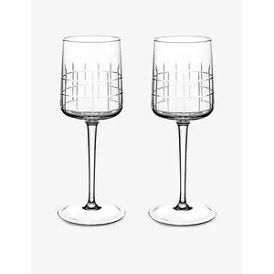 Christofle Graphik Crystal-glass Water Glasses Set Of Two - One-color