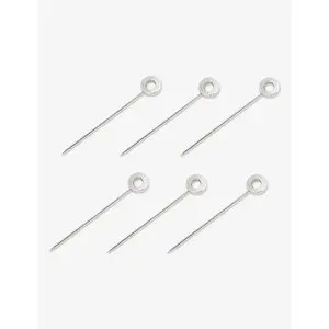 Christofle Branded Circular Stainless Steel Cocktail Picks Set Of Six - One-color