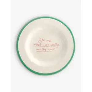 LAETITIA ROUGET Tell Me What You Really Really Want Hand-painted Stoneware Dessert Plate 20cm - One-color