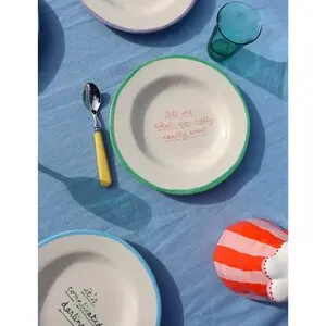 LAETITIA ROUGET Tell Me What You Really Really Want Hand-painted Stoneware Dessert Plate 20cm