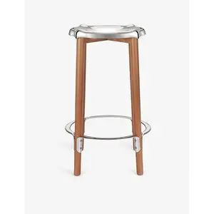 ALESSI Phillippe Starck High Steel And Beechwood Stool 65cm - Stainless Steel