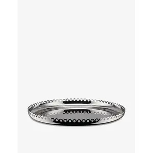 ALESSI Edges Perforated Stainless-steel Tray 35cm - Silver