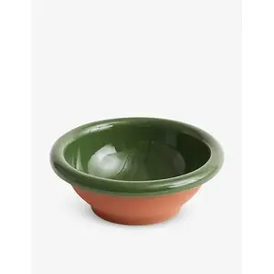 HAY Barro Small Striped Terracotta Salad Bowl Cm - Green
