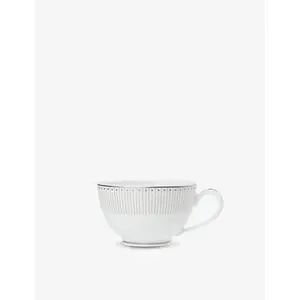 Christofle Malmaison Platinum-trim Porcelain Teacup Set Of Two - One-color