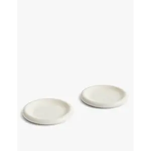 HAY Barro Round Terracotta Plates Set Of Two - Off-white