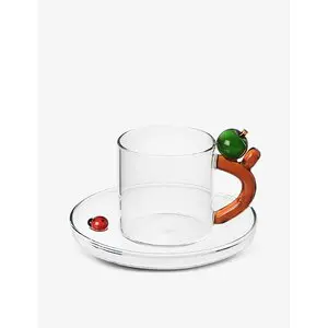 ICHENDORF MILANO Apple And Ladybug Glass Coffee Cup And Saucer Set - One-color