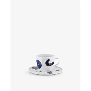 ALESSI Itsumo Yunoki Porcelain Coffee Cup And Saucer Set - Blue