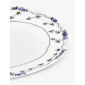 SERAX X Marni Midnight Flowers Flower-motif Bone-china Plate 28cm Set Of Two - One-color