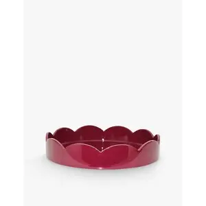 ADDISON ROSS LONDON Scalloped Wood Tray 21.5cm - Blue