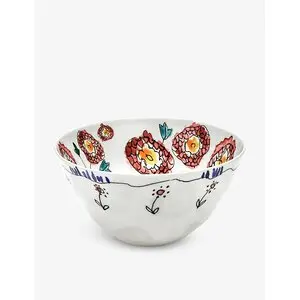 SERAX X Marni Midnight Flowers Flower-motif Bone-china Serving Bowl 15cm Set Of Two - One-color