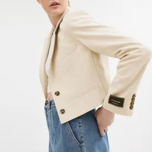 COACH Cropped Blazer - Khaki