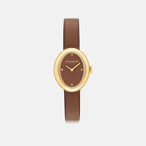 COACH Sammy 22mm Watch With Leather Strap - Saddle