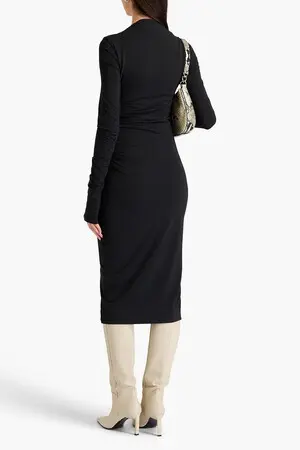 Helmut Lang Ruched Stretch-jersey Midi Dress
