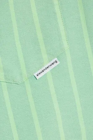 Alexander Wang Striped Cotton Frayed Shirt