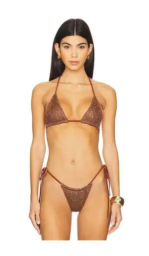 ASTA RESORT Lio Sequin Bikini Top - Coco Sequin