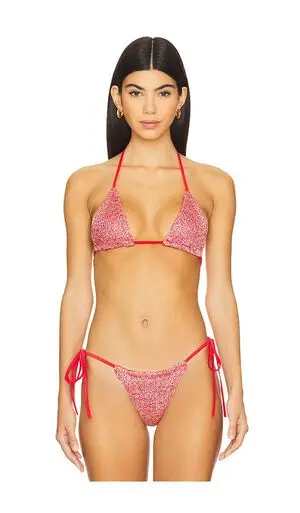ASTA RESORT Lio Bikini Top - Raspberry Sequin