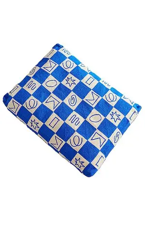 DUSEN DUSEN Embroidered Dog Bed In Blue - Tile