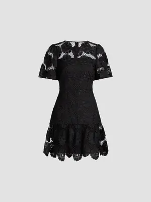 MILLY Yasmin Lace Minidress - Black