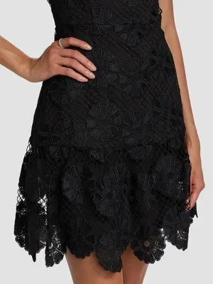 MILLY Yasmin Lace Minidress - Black