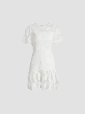 MILLY Yasmin Lace Minidress - White
