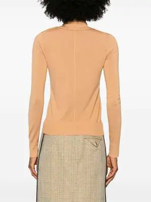 Chloé Logo-embroidered Wool Jumper - Neutrals
