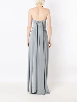 LETHICIA BRONSTEIN Mica Draped-back Gown