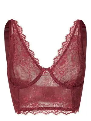 LETHICIA BRONSTEIN Alexandra Floral-lace Bra - Red