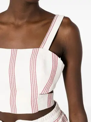 LETHICIA BRONSTEIN Ariane Striped Crop Top