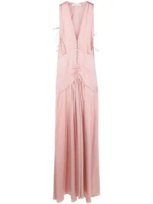 LETHICIA BRONSTEIN Tered V-neck Maxi Dress