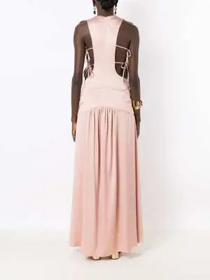 LETHICIA BRONSTEIN Tered V-neck Maxi Dress