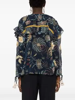 LETHICIA BRONSTEIN Afrodite Floral-print Ruffled Blouse