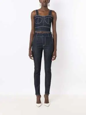 LETHICIA BRONSTEIN Ana Cropped Denim Top