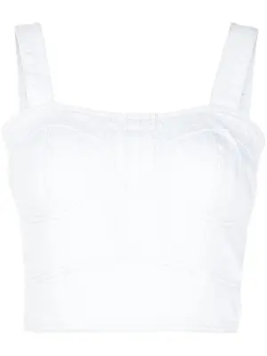 LETHICIA BRONSTEIN Ana Corset Crop Top - White