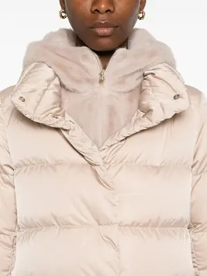 Herno Faux-fur Quilted Down Coat - Pink