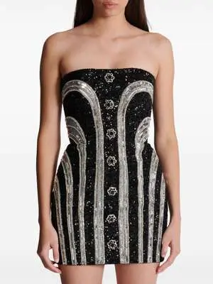 Balmain Sequin Bandeau Short Dress