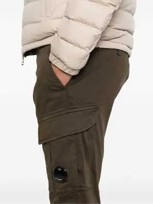 C.P. COMPANY Lens-detail Sateen Cargo Trousers - Green