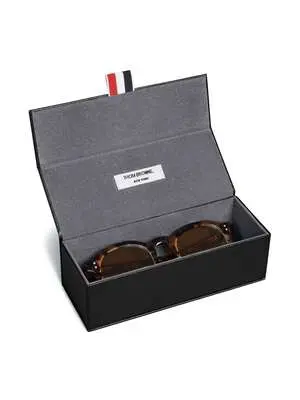 Thom Browne Tortoiseshell Oval-frame Sunglasses - Brown