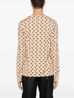 MARINE SERRE Moonogram Pattern T-shirt - Neutrals
